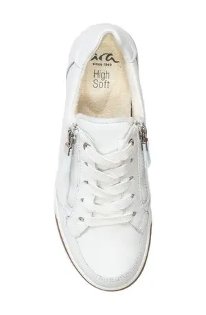 ARA Rei Low Ii Zip Sneakers - White Leather