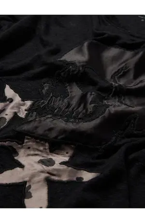 John Varvatos Embellished Skull Floral Linen & Modal Graphic Tee