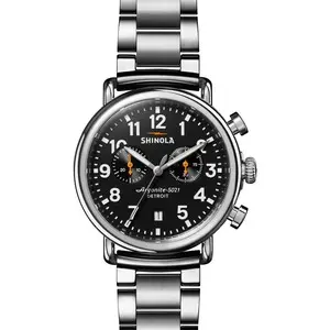 Shinola Runwell Chronograph Bracelet Watch - Black