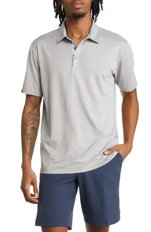 SWANNIES James Solid Stretch Golf Polo Gray Heather