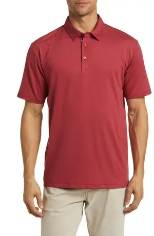 SWANNIES James Solid Stretch Golf Polo Red-heather