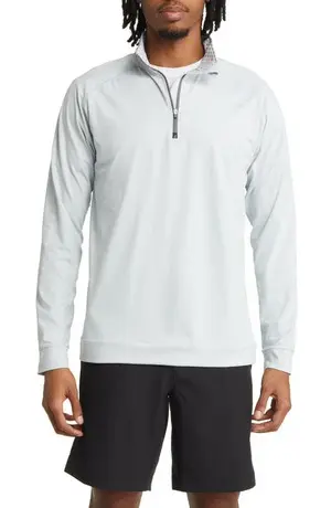 SWANNIES Graham Quarter Zip Golf Pullover - Fog Heather-navy