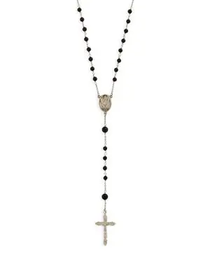Dolce & Gabbana Gemstone-embellished Rosary Necklace - Silver