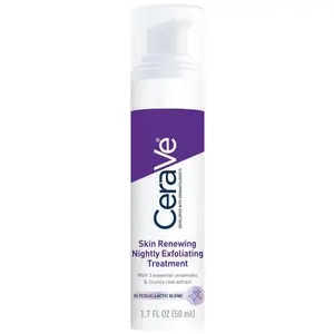 Cerave Skin Renewing Nightly Exfoliating Anti-aging Treatment Serum With Glycolic Acid And Lactic Acid - One-color