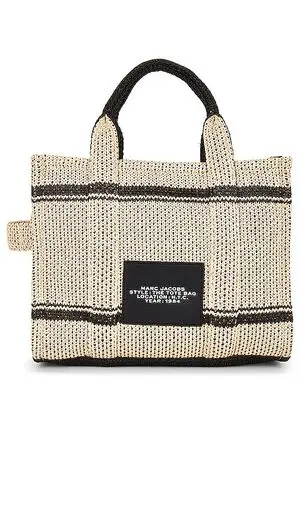 Marc Jacobs Straw Jacquard Tote Bag In Neutral
