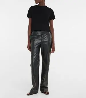 THE ROW Baer Mid-rise Leather Pants