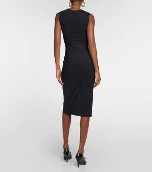 JIL SANDER Fitted Jersey Midi Dress - Black