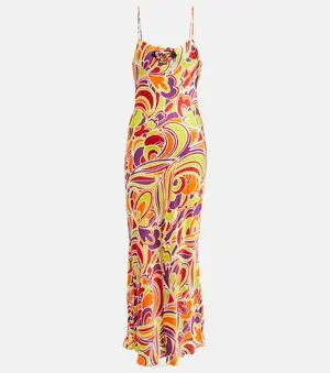 RODARTE Printed Satin Slip Dress