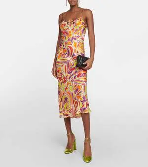 RODARTE Printed Satin Slip Dress