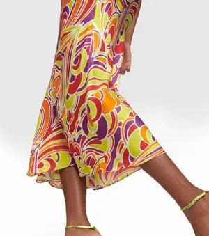 RODARTE Printed Satin Slip Dress