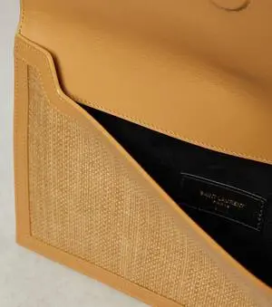Saint Laurent Uptown Raffia Clutch