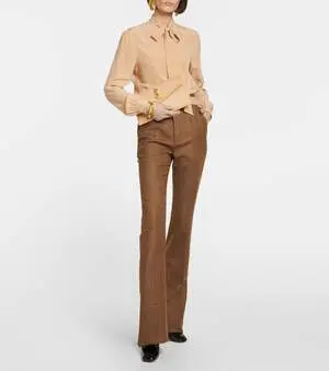 Saint Laurent Uptown Raffia Clutch - Neutrals