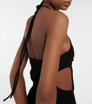 Off-White Cutout Ribbed-knit Gown