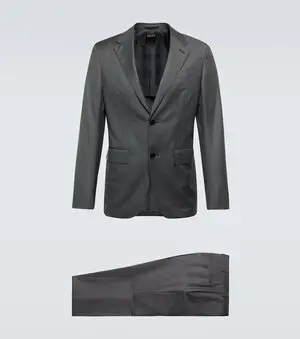 Zegna Single-breasted Virgin Wool Suit - Grey