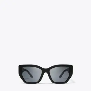Tory Burch Kira Oversized Sunglasses - Black/solid Grey