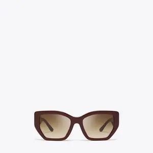 Tory Burch Kira Oversized Sunglasses - Red Berry/brown Gradient