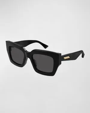 Bottega Veneta Acetate Cat-Eye Sunglasses 001 Shiny Solid B