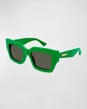 Bottega Veneta Acetate Cat-Eye Sunglasses 003 Shiny Solid B