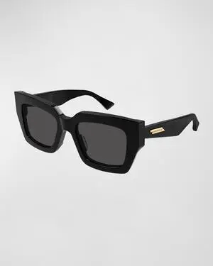 Bottega Veneta Acetate Cat-Eye Sunglasses Solid Black
