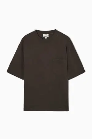 Cos Oversized Heavyweight T-shirt Brown