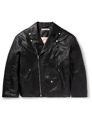 Acne Studios Distressed Leather Biker Jacket
