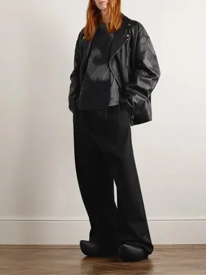 Acne Studios Distressed Leather Biker Jacket