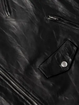 Acne Studios Distressed Leather Biker Jacket