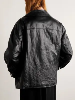 Acne Studios Distressed Leather Biker Jacket