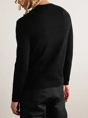 Moncler Logo-appliquéd Twill-trimmed Cotton Sweater