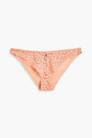 Stella McCartney Lace And Stretchjersey Midrise Briefs - Peach