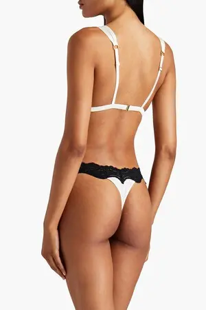 Stella McCartney Lacetrimmed Stretchsilk Satin Triangle Bra