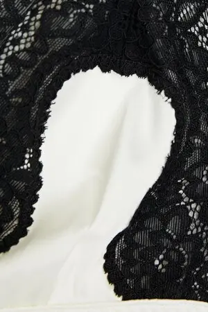 Stella McCartney Lacetrimmed Stretchsilk Satin Triangle Bra