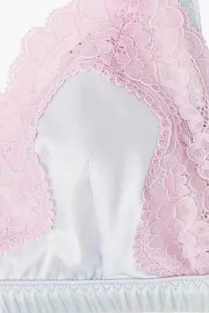 Stella McCartney Lacetrimmed Stretchsilk Satin Triangle Bra