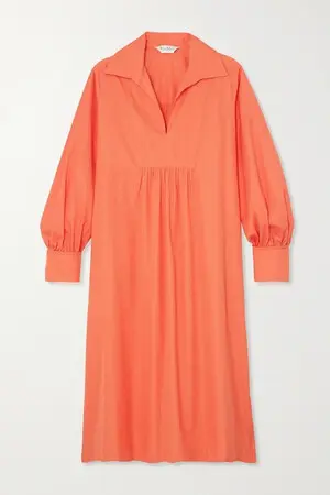 Max Mara Nupar Cotton-poplin Midi Dress