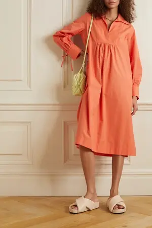 Max Mara Nupar Cotton-poplin Midi Dress
