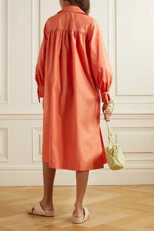 Max Mara Nupar Cotton-poplin Midi Dress