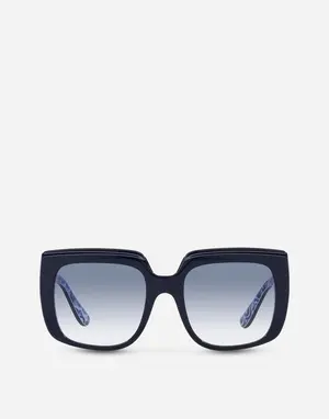 Dolce & Gabbana Maiolica Print Sunglasses - Blue Nevy On Maiolica
