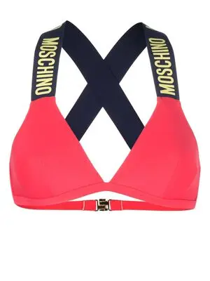 Moschino Embossed Bikini Top - Pink