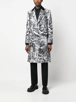 Philipp Plein Graphic Print Wool Coat