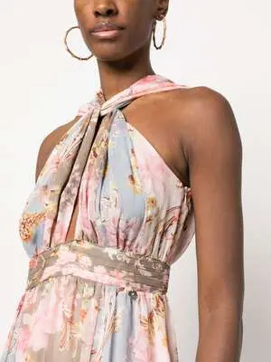 Liu Jo Floral-print Halterneck Maxi Dress