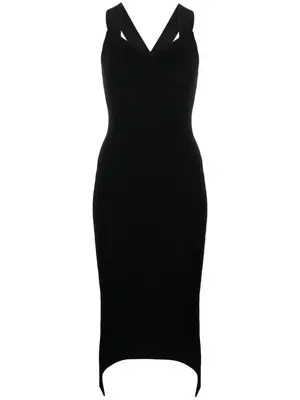 PATOU Sweetheart-neck Midi Dress - Black