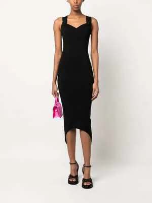 PATOU Sweetheart-neck Midi Dress - Black