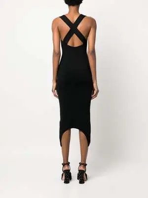 PATOU Sweetheart-neck Midi Dress - Black