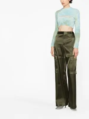 Off-White Tie-dye Cut-out Top - Blue