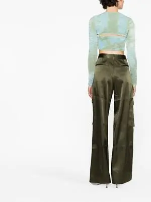 Off-White Tie-dye Cut-out Top - Blue