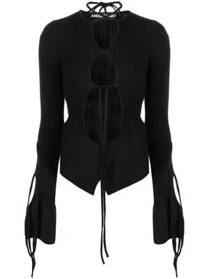 ANDREĀDAMO Cut-out Ribbed Top