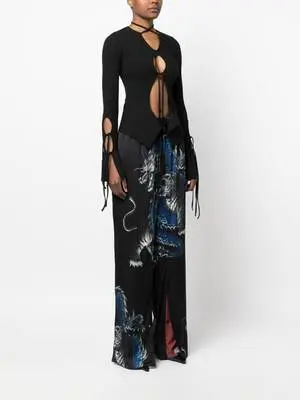ANDREĀDAMO Cut-out Ribbed Top