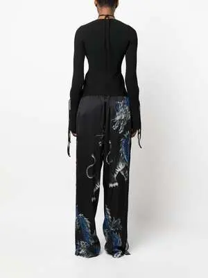 ANDREĀDAMO Cut-out Ribbed Top
