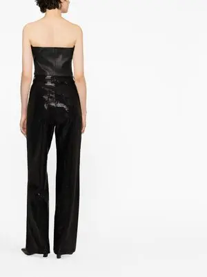 ROTATE BY BIRGER CHRISTENSEN Foil Jersey Straight-leg Trousers