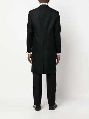 LARDINI Single-breasted Wool Coat - Black